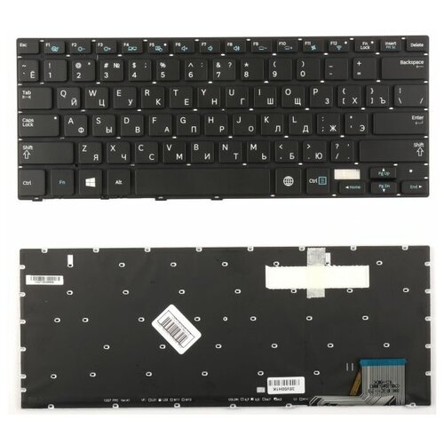 Клавиатура для ноутбука Samsung NP730U3E, NP730U3E, NP740U3E черная, с подсветкой