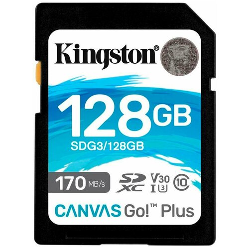 Флеш карта SDXC 128Gb Class10 Kingston SDG3/128GB Canvas Go! Plus w/o adapter