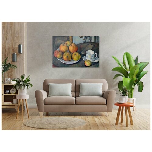 Картина на стену "Натюрморт с большими яблоками" / картина на холсте интерьерная / панно 60 х 40 см