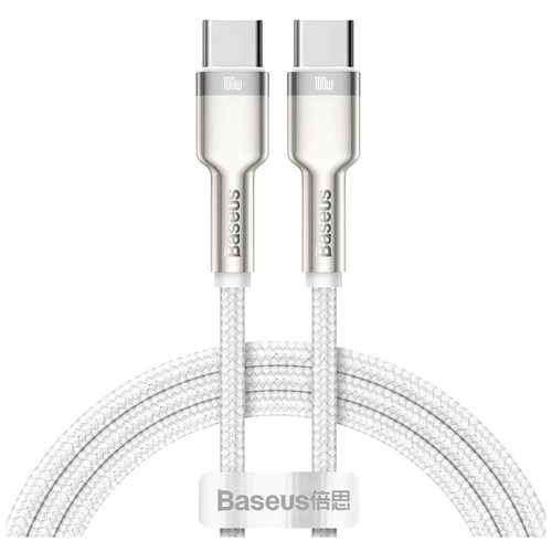 Кабель Baseus Cafule Series Metal Data Cable Type-C to Type-C 100W 1m (CATJK-C02) белый