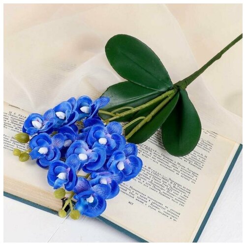 Цветы искусственные "Орхидея королевская" 3,5*28 см, синий