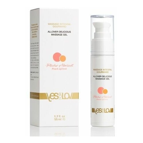 Универсальный массажный гель-смазка allover delicious massage gel с ароматом персика и абрикоса - 50 мл.