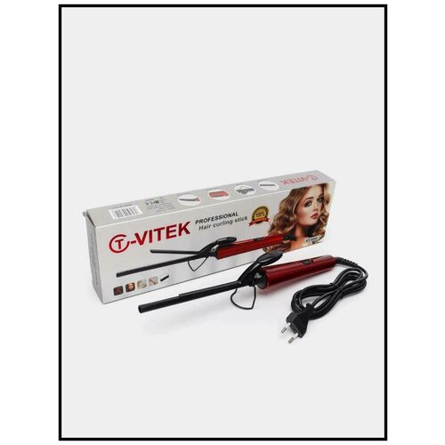 Плойка профессиональная для завивки волос VT-3352 /Керамико-турмалиновое покрытие /45Вт/температура нагрева 190 градусов/Цвет: Красный