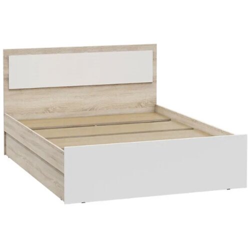 Кровать Миф Мартина; основание ДСП; белый / дуб сонома 203.7х93.5х80 см