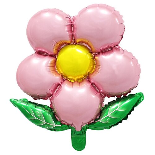 Шар фольгированный 20" "Цветок" с клапаном, цвет розовый (5 шт)