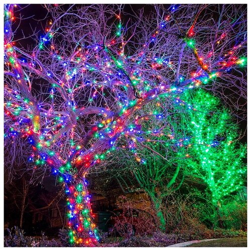 BEAUTY LED Гирлянды на дерево Клип Лайт Quality Light Cap 100 м, 1000 разноцветных LED ламп, прозрачный ПВХ, IP65 *