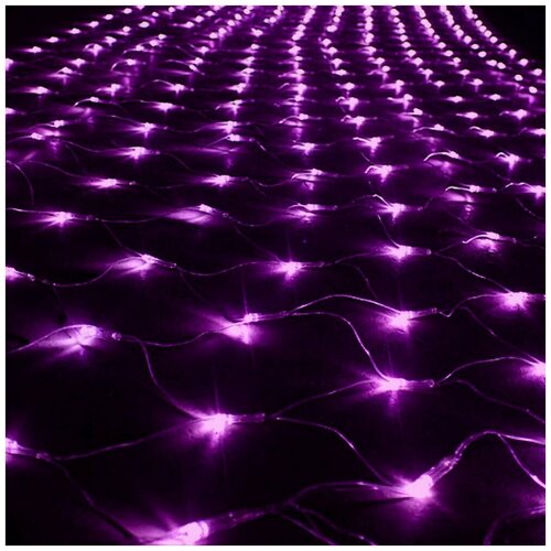 Гирлянда SHLights Сетка, 300 LED, 2х1,5м, уличная, соединяемая до 8 гирлянд, фиолетовый (NTLD300-V-E)
