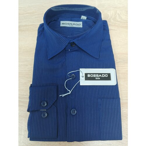Школьная рубашка Bossado, размер 33 (9-10), синий