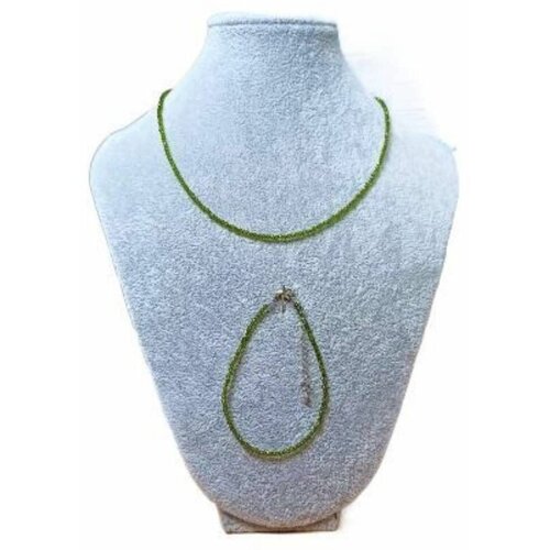 Комплект бижутерии Филькина Грамота: браслет, чокер, размер колье/цепочки 40 см, зеленый