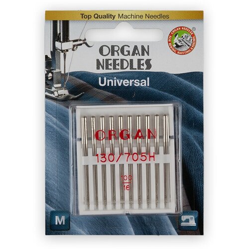 Иглы для быт. шв. машин ORGAN универсальные 10 шт в блистере 5110100BL №100