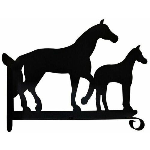 Держатель / кронштейн настенный кони для кашпо, цветов, фонаря GL-204, черный