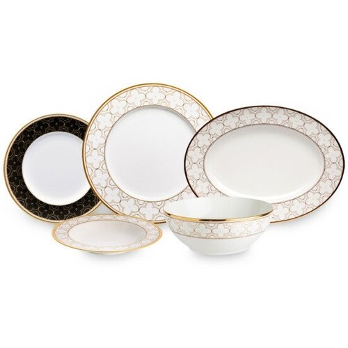 Сервиз столовый Noritake Трефолио, золотой кант на 6 персон 20 предметов №4