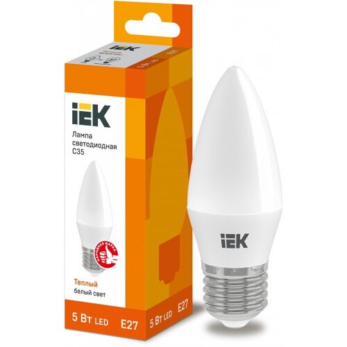 IEK Лампа светодиодная ECO C35 свеча 5Вт 230В 3000К E27