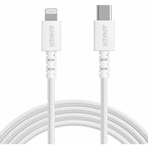 Кабель для зарядки телефона Anker PowerLine Select+, USB-C to Lightning 1.8m (A8618P21), белый