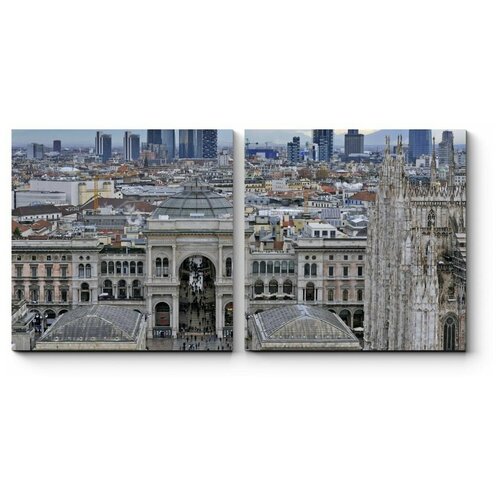 Модульная картина Панорама потрясающего Милана 160x80