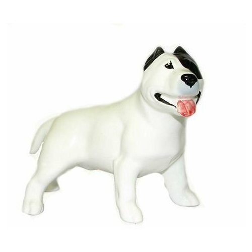 Стаффордширский терьер черно-пегий Фарфоровая статуэтка собаки