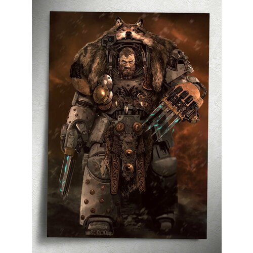 Постер: Брутальный Космический Волк (Вархаммер 40000, Warhammer), на А5