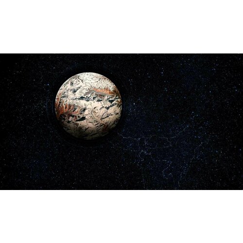 Картина на холсте 60x110 LinxOne "Планета горы звезды космос эверест" интерьерная для дома / на стену / на кухню / с подрамником