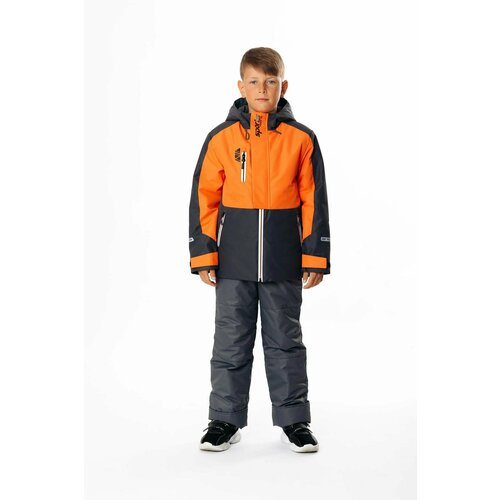 Комплект верхней одежды YooT размер 116, оранжевый, серый