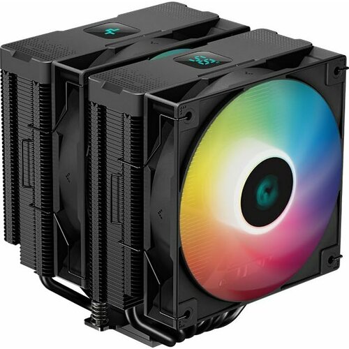 Кулер DeepCool AG620 Digital bk ARGB LGA1700/1200/115X/AM5/AM4 (8шт/кор, TDP 260W, PWM, DUAL Fan 120mm, 6 тепл. трубок, черный) RET