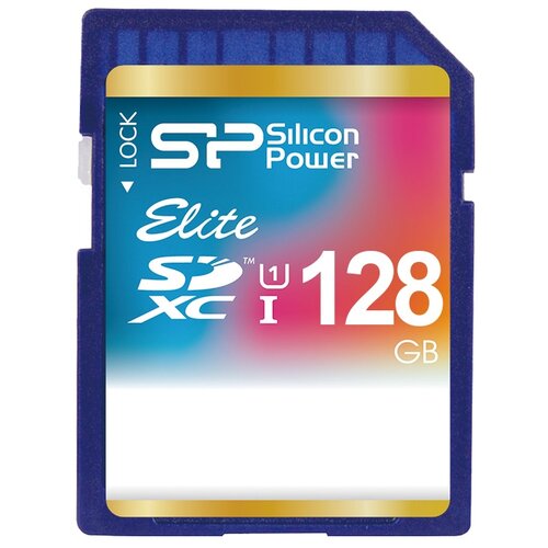 Карта памяти Silicon Power SDXC 128 ГБ Class 10, UHS-I U1, R/W 50/15 МБ/с, синий