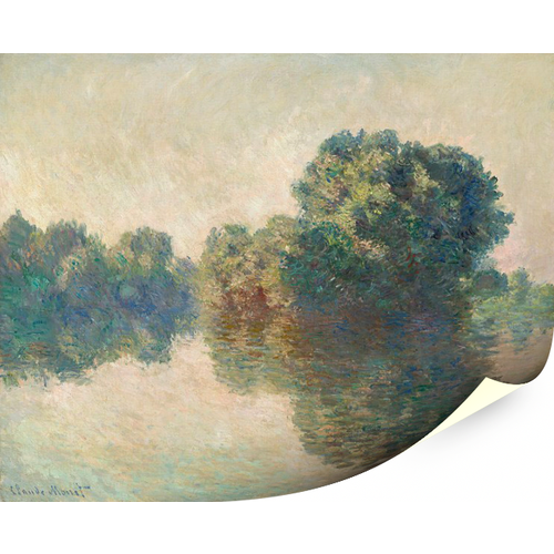 "Сена в Живерни", Моне, Клод, картина (репродукция) (80х65 см / без подрамника)