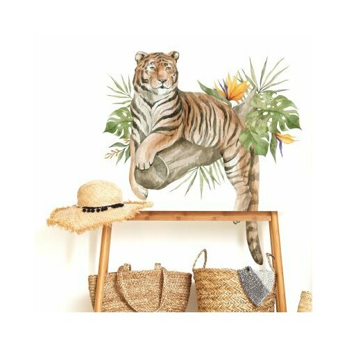 Наклейка интерьерная на стену «Тигр на отдыхе»
