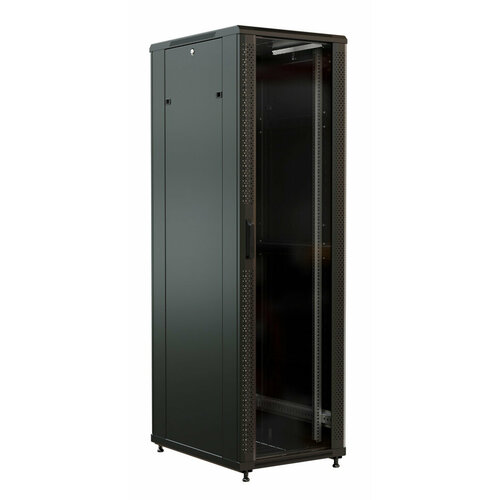 Шкаф серверный WRline (WR-TT-4268-AS-RAL9004) напольный 42U 600x800мм пер. дв. стекл задн. дв. стал. лист