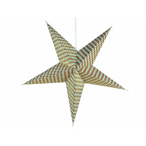 Подвесная звезда бумажная, бирюзовая с золотым, 68 см, Edelman