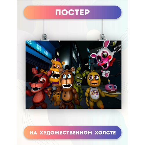 Постер на холсте Фнаф Five Nights at Freddy's игра пять ночей с Фредди 4 40х60 см