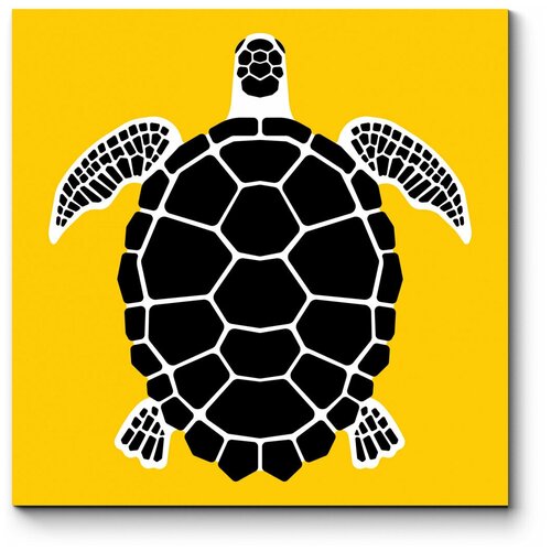 Модульная картина Черно-желтая арт черепаха 100x100