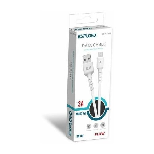 Кабель EXPLOYD EX-K-1260 USB - microUSB 1м, белый