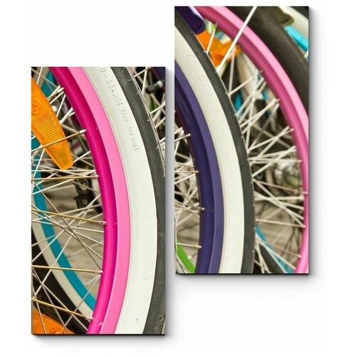 Модульная картина Яркие колеса велосипедов40x50
