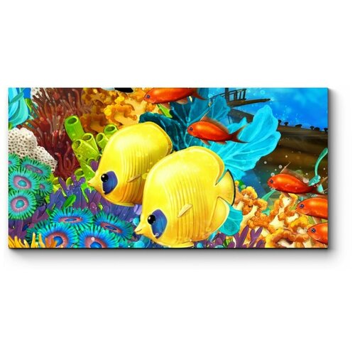 Модульная картина Тропические рыбки 40x20