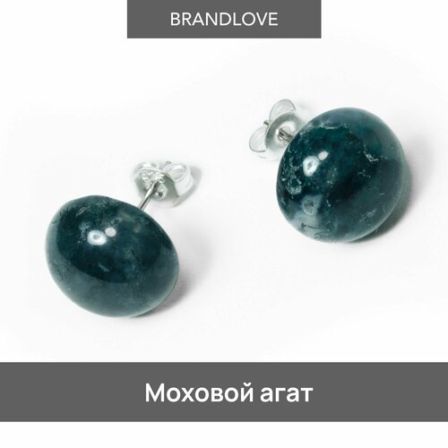 Серьги пусеты BL Jewelry Pin, аметист, цоизит, тигровый глаз, гранат, коралл, родонит, сердолик, агат, говлит, халцедон, нефрит, янтарь, горный хрусталь, кахолонг, кварц, серый