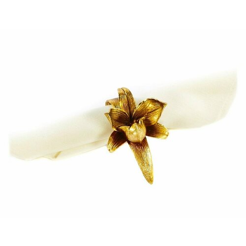 Кольцо для салфетки золотая орхидея, полистоун, 9 см, Goodwill