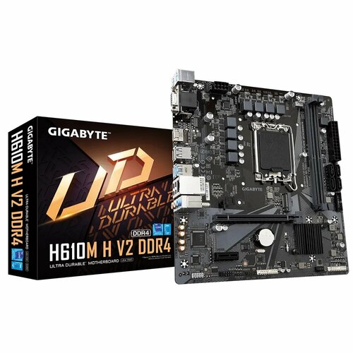 Материнская плата GIGABYTE H610M H V2 DDR4, Socket1700, Intel H610, mATX