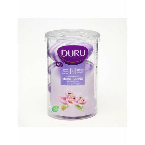 Туалетное крем-мыло DURU 1+1 Увлажняющий крем и орxидея 4*10