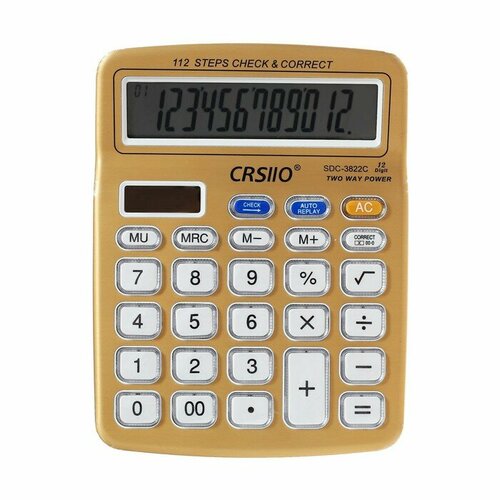 Калькулятор настольный 12-разрядный SDC-3822C, , микс 9670059