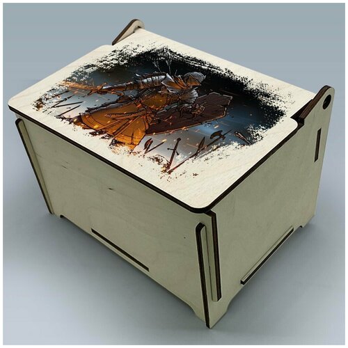 Подарочная коробка шкатулка с крышкой на петлях УФ рисунок размер 16,5x12,5 см игра dark souls - 8