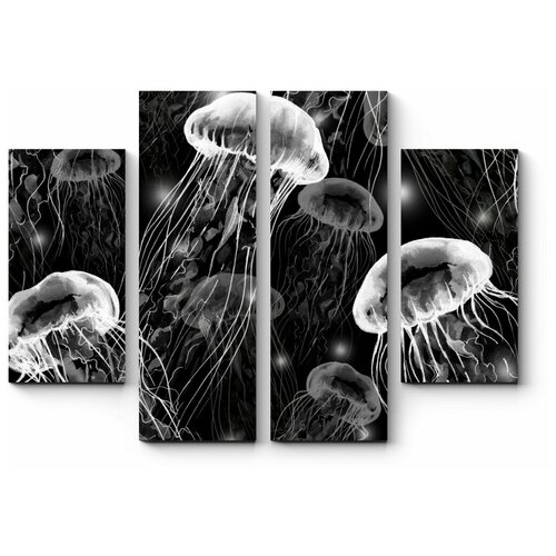 Модульная картина Черно-белые медузы 170x128