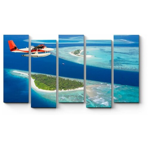 Модульная картина Летающий над Мальдивами140x81
