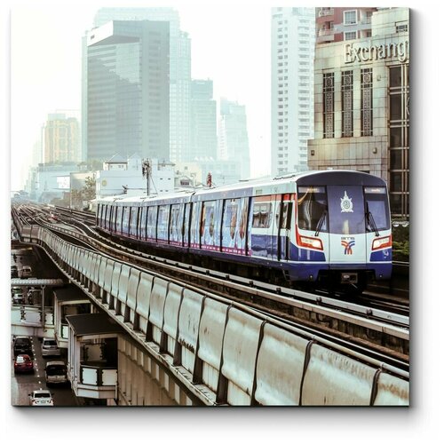 Модульная картина Надземный поезд мчится в центр Бангкока50x50
