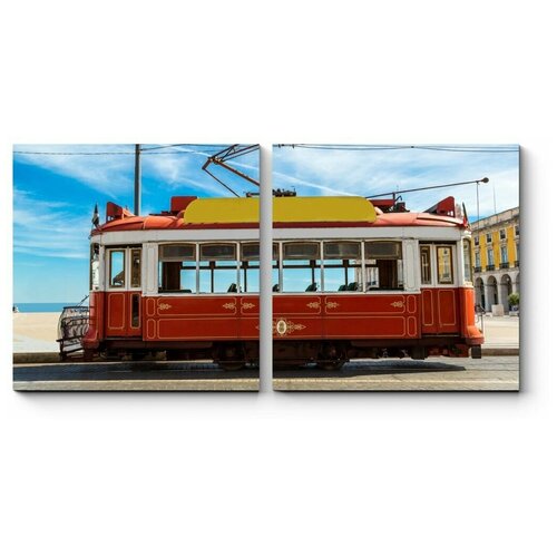 Модульная картина Старинный трамвай в центре Лиссабона120x60