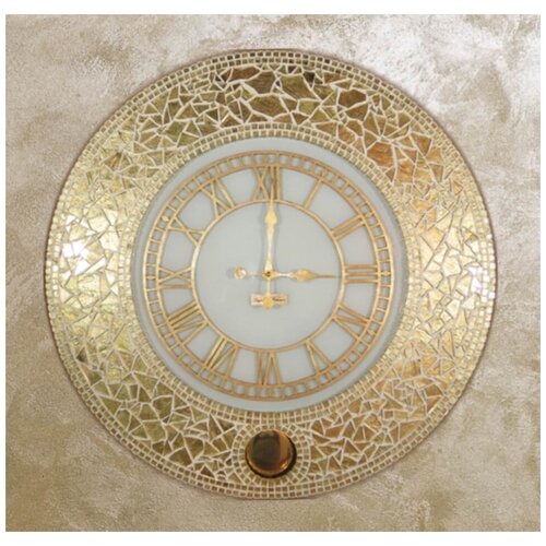 Эксклюзивные интерьерные часы "Византия. Золотое Солнце" с маятником
