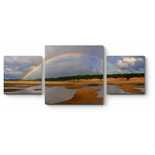 Модульная картина Сияние радуги 160x69