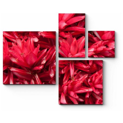 Модульная картина Красные тропические цветы92x77