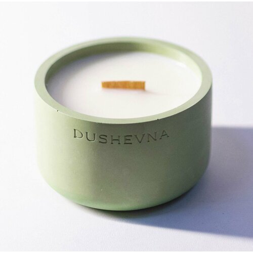 Свеча ароматическая DUSHEVNA "Удача", с ароматом тикового дерева, табачного листа и перца, 250мл, 1 шт.