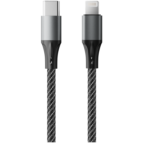 Кабель для быстрой зарядки Accesstyle USB Type-C - Lightning 30-F100M смартфонов iPhone, планшетов, ноутбуков, черный/серый