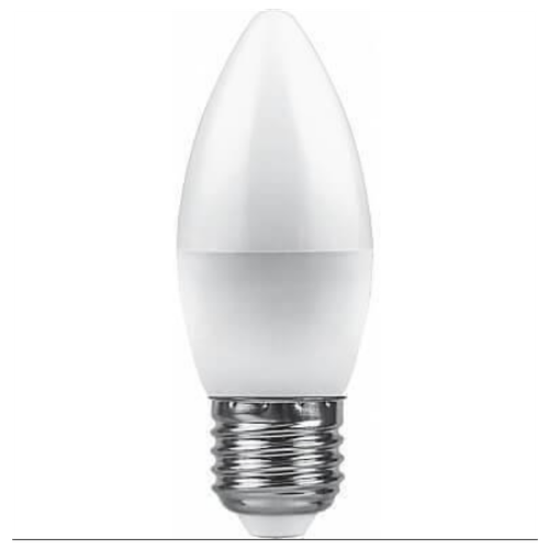 Лампа светодиодная LED 9вт Е27 теплый матовая свеча | код 25936 | FERON (1 шт.)